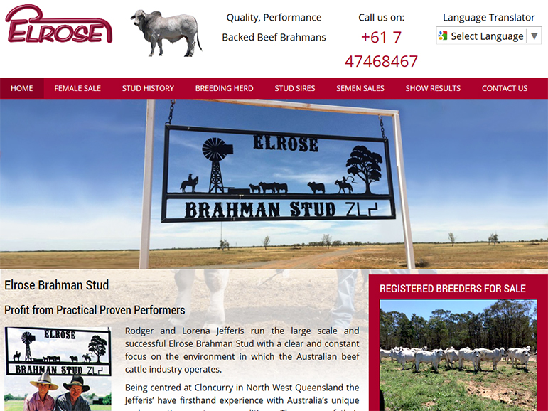 Elrose Brahman Stud - a3rev Software